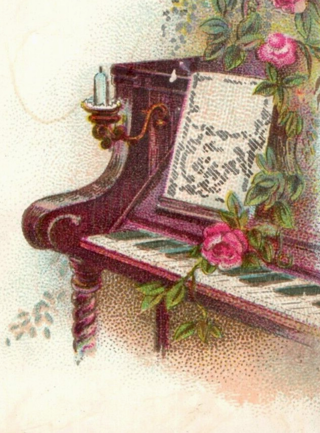 1880s Victorian Trade Card Piano Sheet Music F107 | Ephemera - Chromo ...