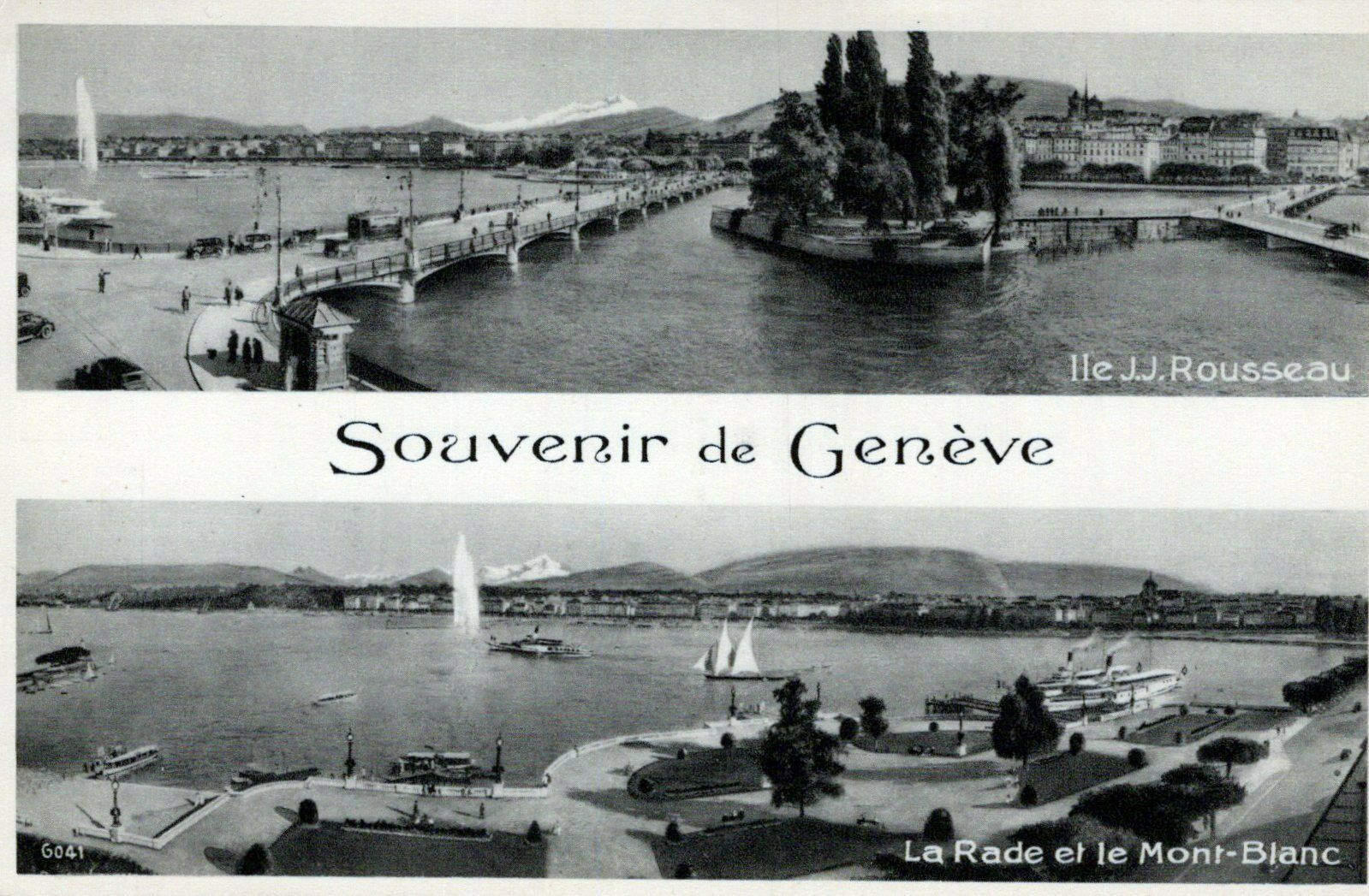 Vintage Postcard Dual View of 1920s Geneva Switzerland Mont-Blanc ...