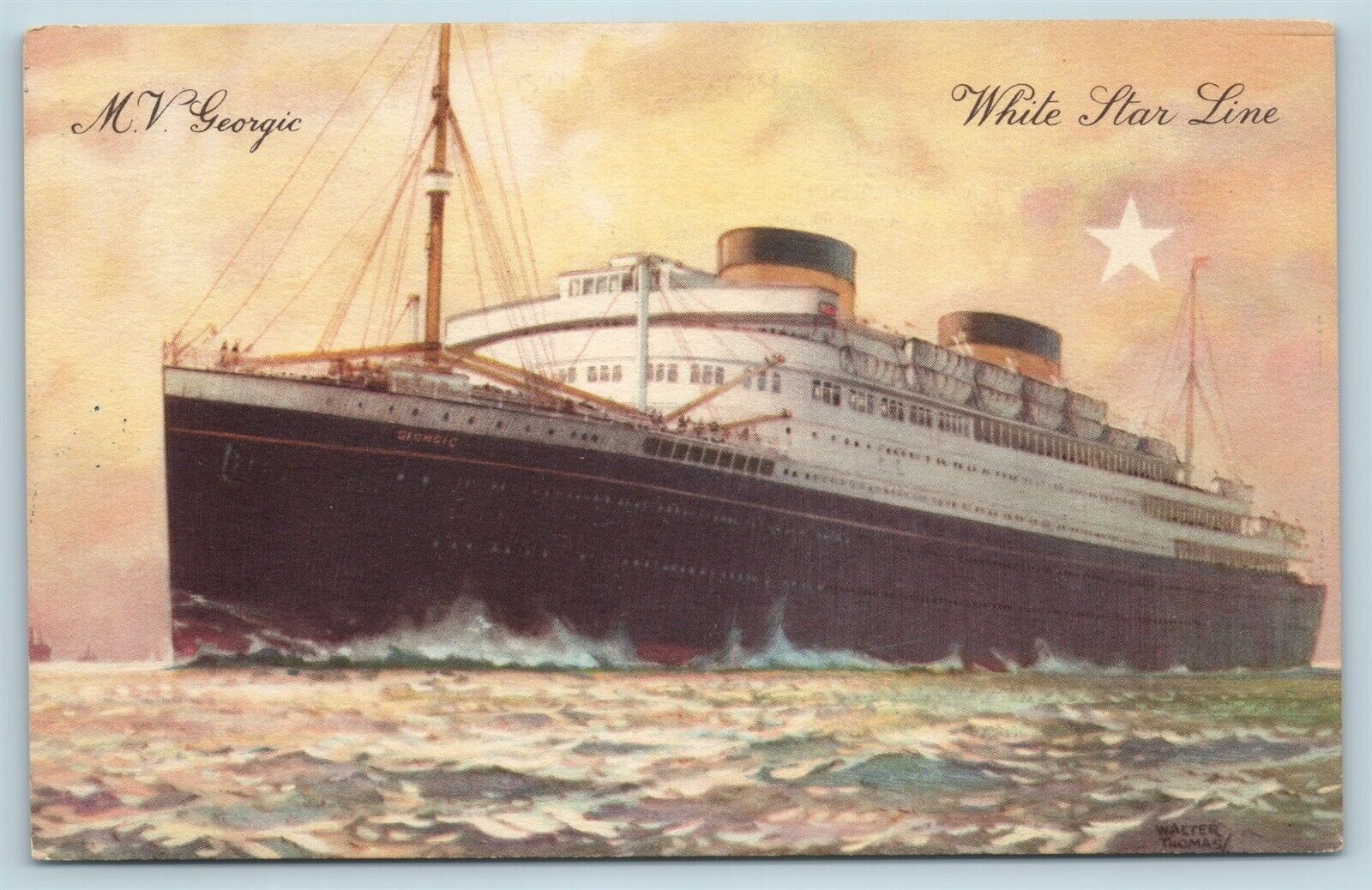 Postcard White Star Line Steamer Ship SS MV Georgic c1930s D4 | Topics ...