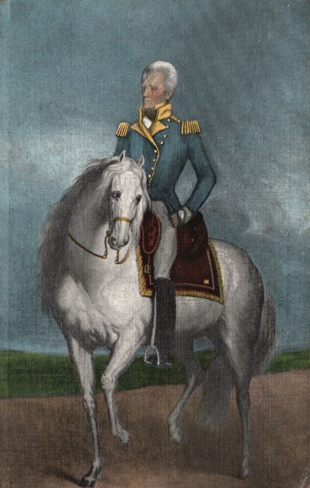 Vintage Postcard Portrait Of Andrew Jackson On His Horse Sam Patch ...