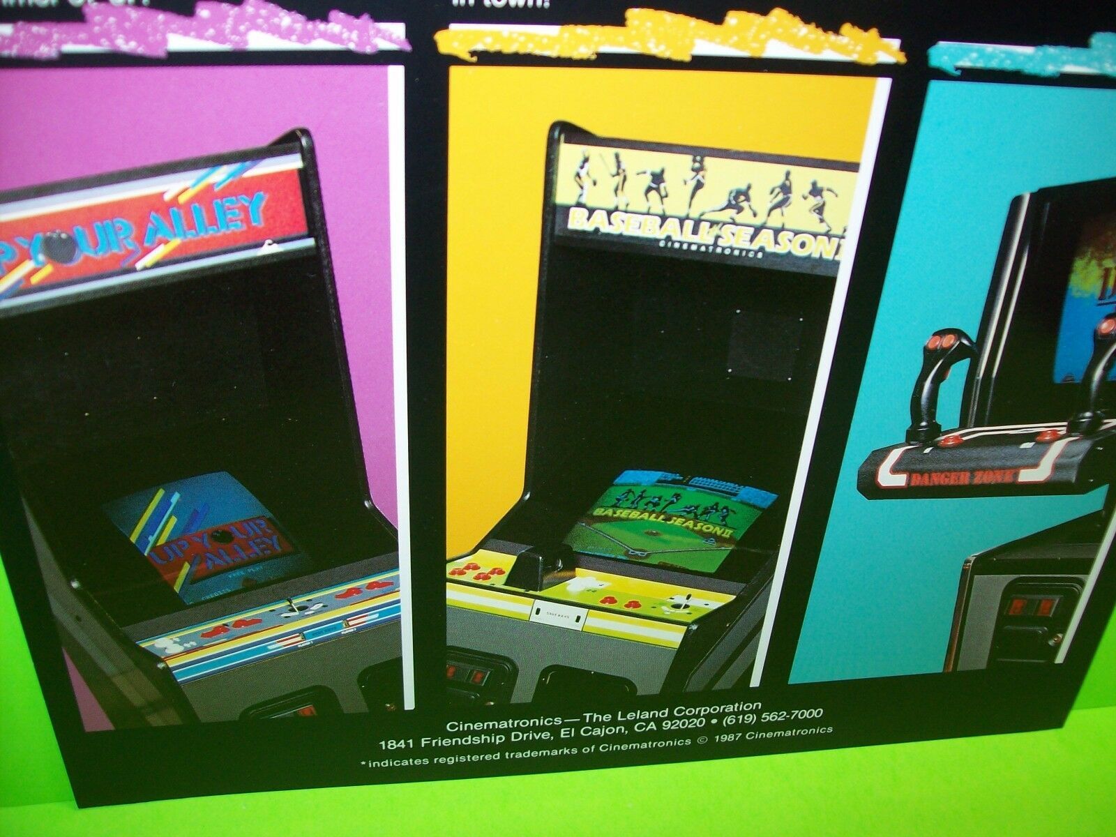 Up Your Alley Danger Zone Original Video Arcade Game Sales Flyer ...