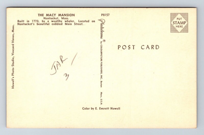 Macy Mansion Nantucket Main Street View Massachusetts Fall Autumn UNP ...