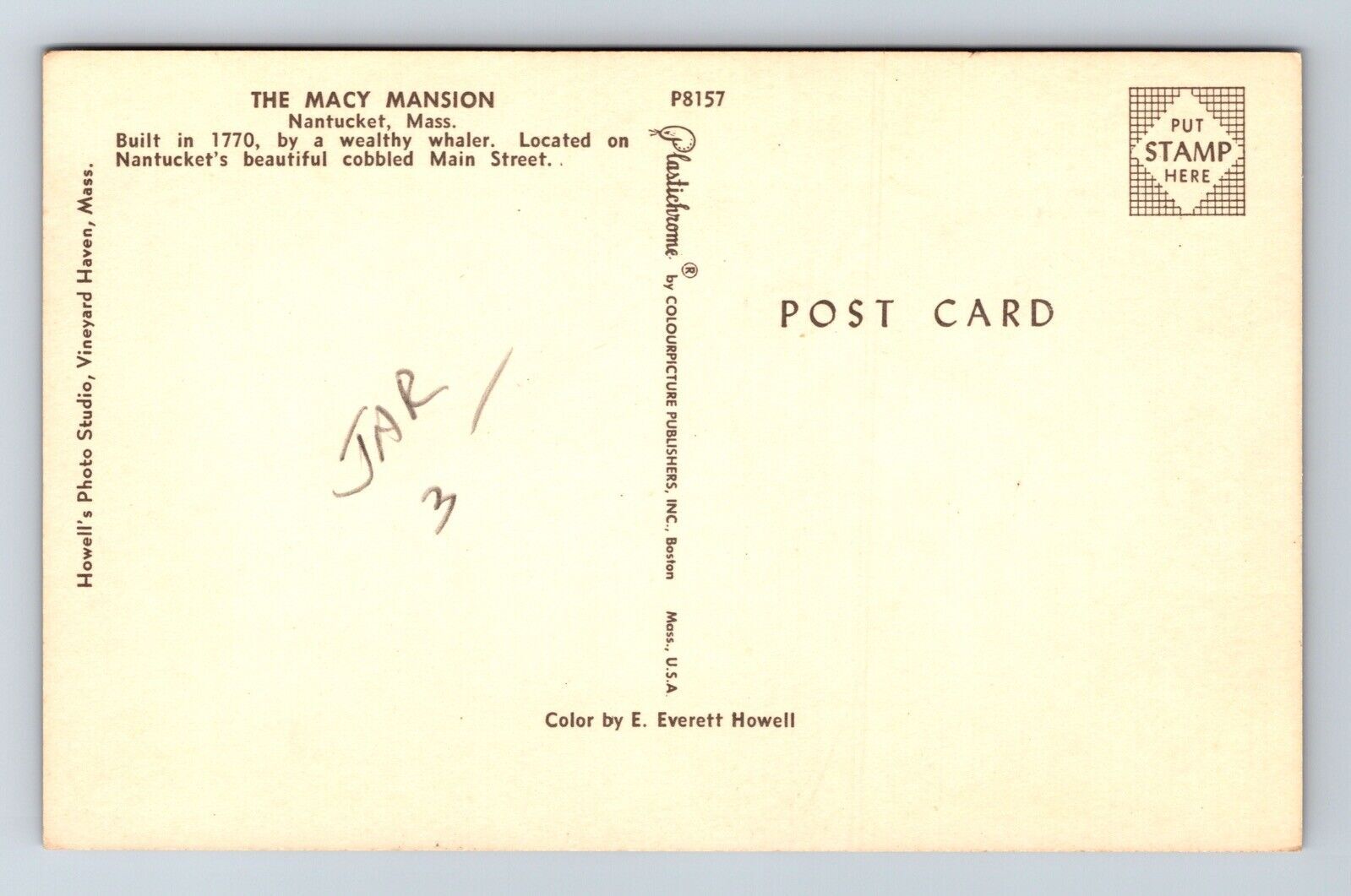 Macy Mansion Nantucket Main Street View Massachusetts Fall Autumn UNP ...