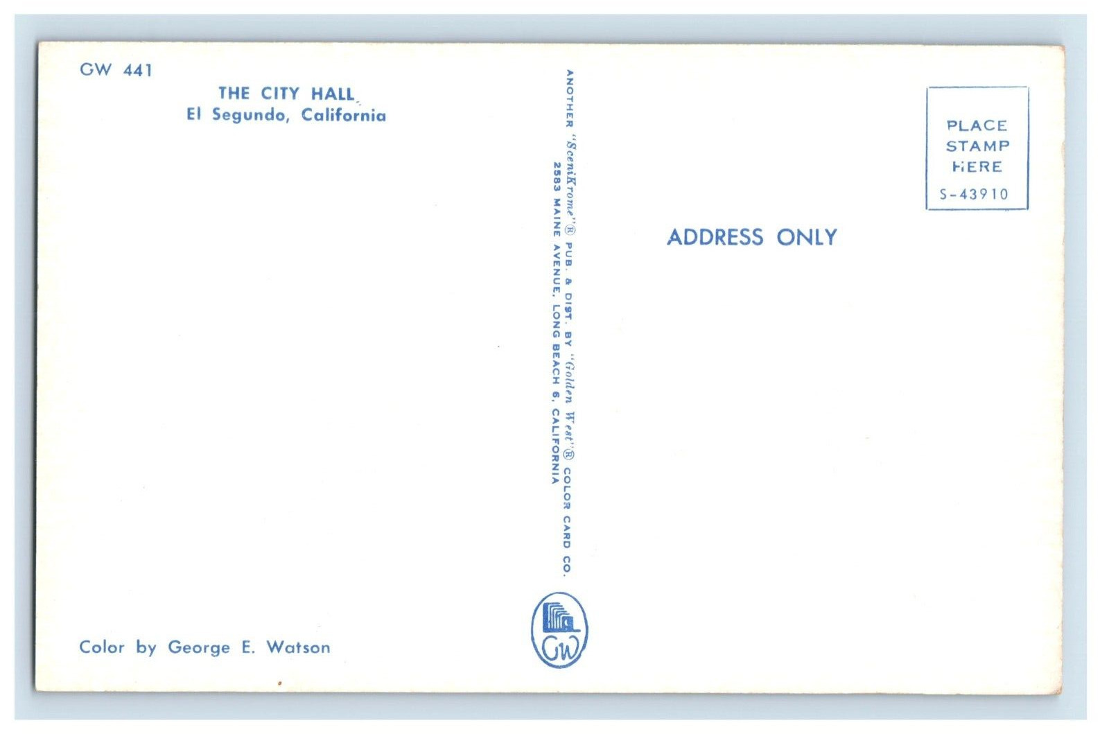 Vintage The City Hall, El Segundo, California. Postcard &B | United ...