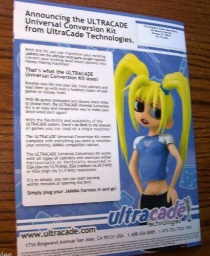 Ultracade Multi Game System Arcade FLYER Original Video Game Art Sheet ...