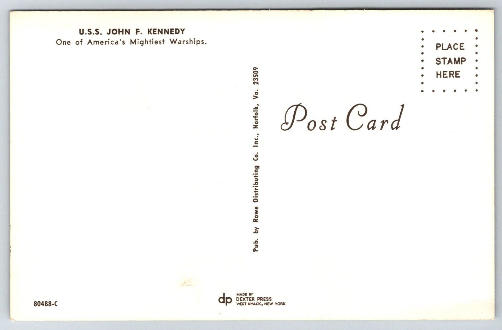 USS John F Kennedy Navy Warship Aircraft Carrier Photo Postcard | Other ...