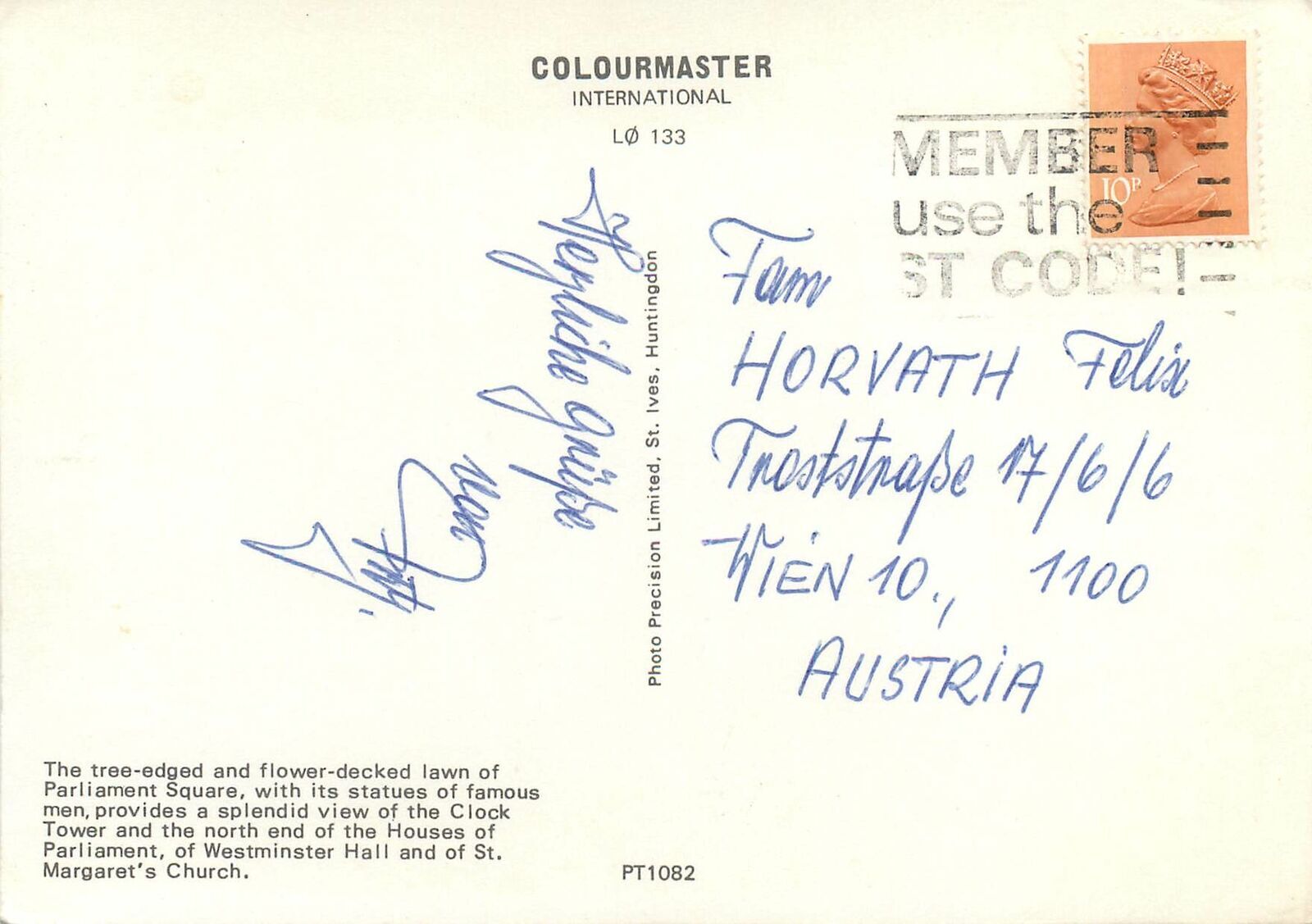 Postcard England London Parliament Square & Houses of Parliament bunk ...