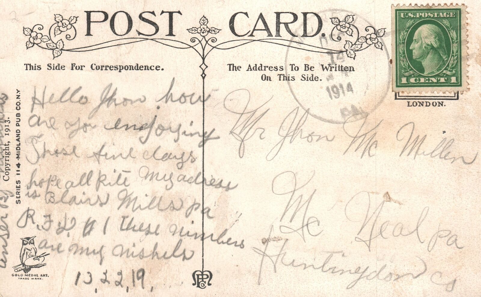 Vintage Postcard 1914 The World Is Rosy Bright Again The Skies Of Life ...