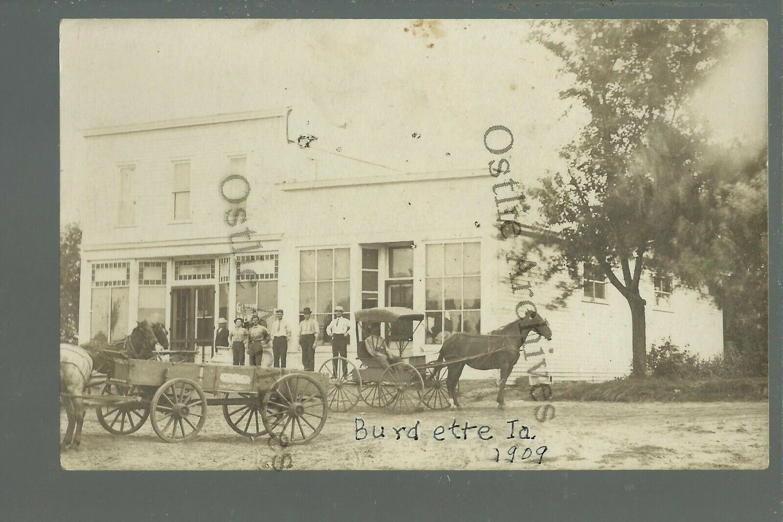 Burdette IA RPPC 1909 GENERAL STORE Main Street nr Iowa Falls Dows ...
