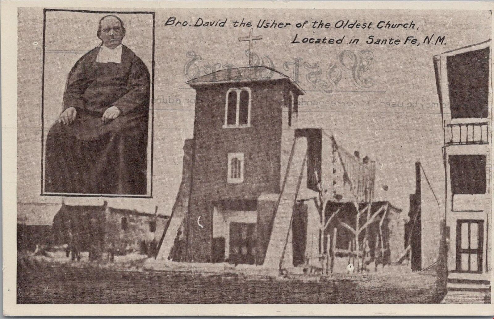 Postcard Bro David The Usher of the Oldest Church Located in Santa Fe ...