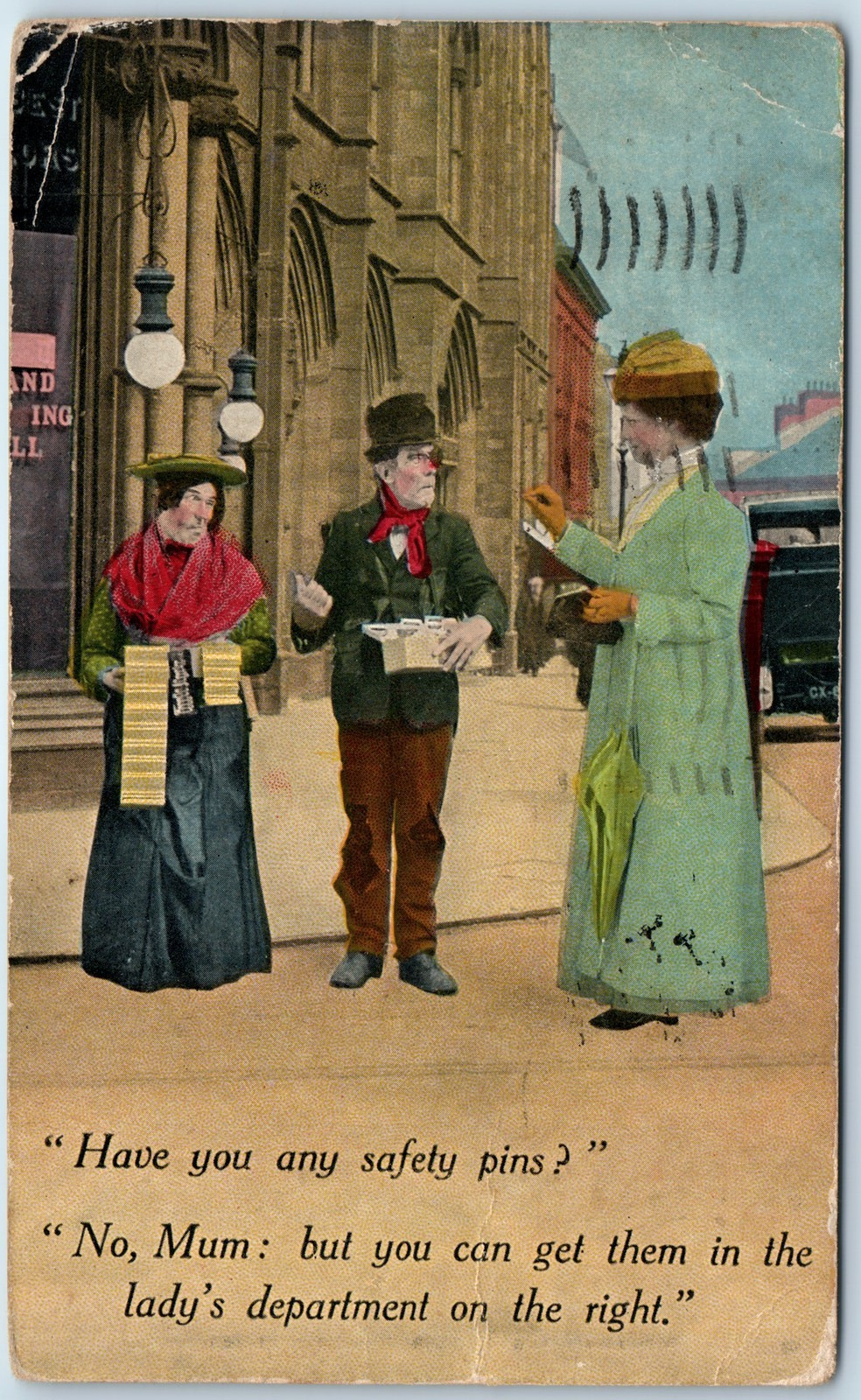 c1910s Comic Man w/ Adorable Ugly Cute Creepy Lady Girl Woman Safety ...