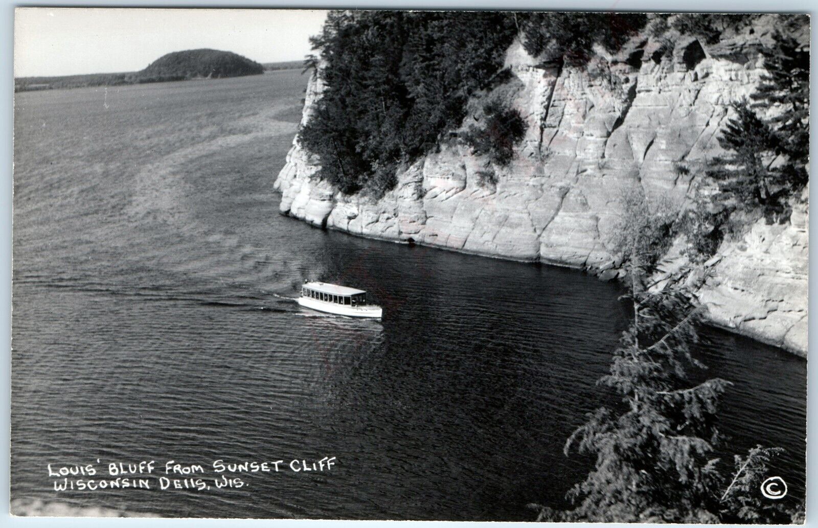 1950s Wisconsin Dells WI Louis Bluff RPPC Sunset Cliff Duck Tour Real ...