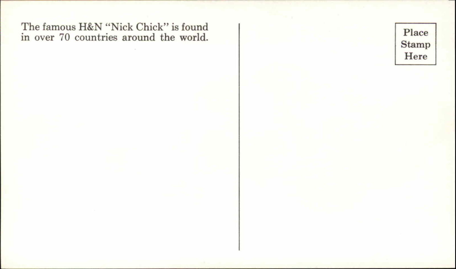 Vintage PC H&N International NICK CHICK Flags on Eggs LAYING HENS AD ...