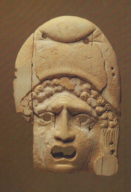 Roman Ivory Battle Plaque Tragic Mask Rome Welsh Museum Postcard ...