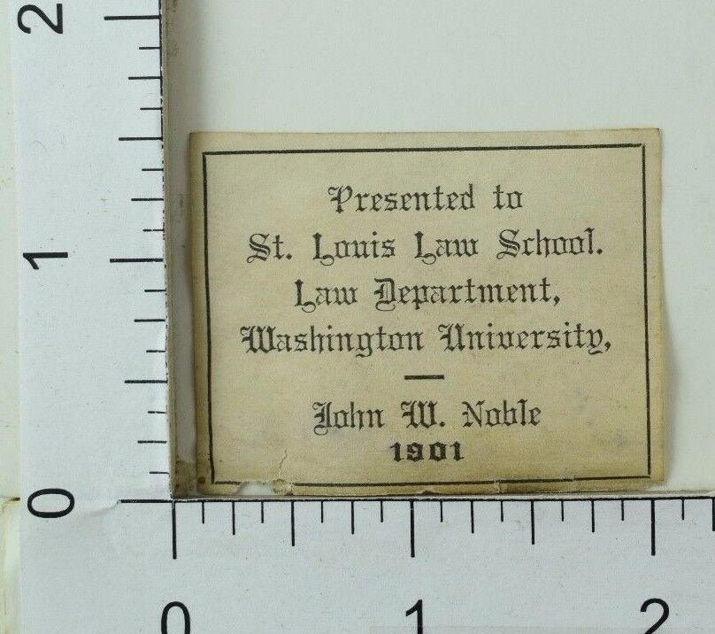 Victorian Poster Stamp Label St. Louis Law School Law Dept. Washington ...