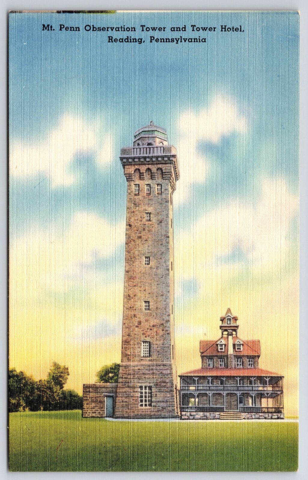 Mount Penn Observation Tower Hotel Reading Pennsylvania Building Ground ...