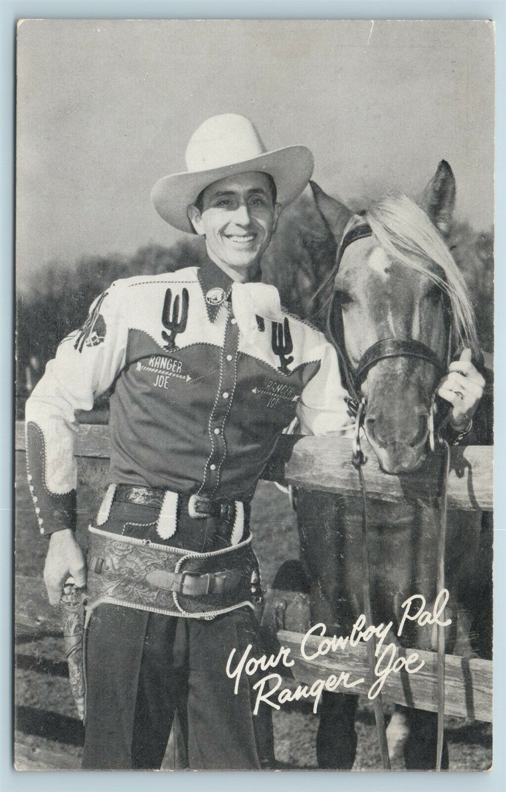 Postcard c1950s Children's TV Show Cowboy Ranger Joe & Horse Jesse ...