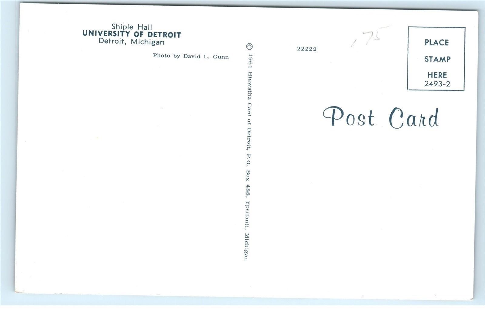 Shiple Hall University of Detroit Michigan MI Vintage Postcard B20 ...