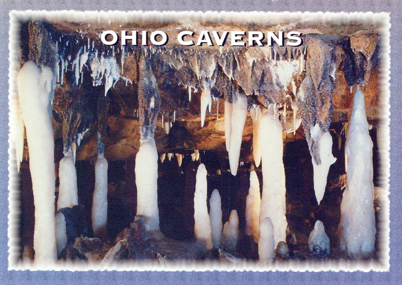 Vintage Postcard Continental Size Dual Formations at the Ohio Caverns ...