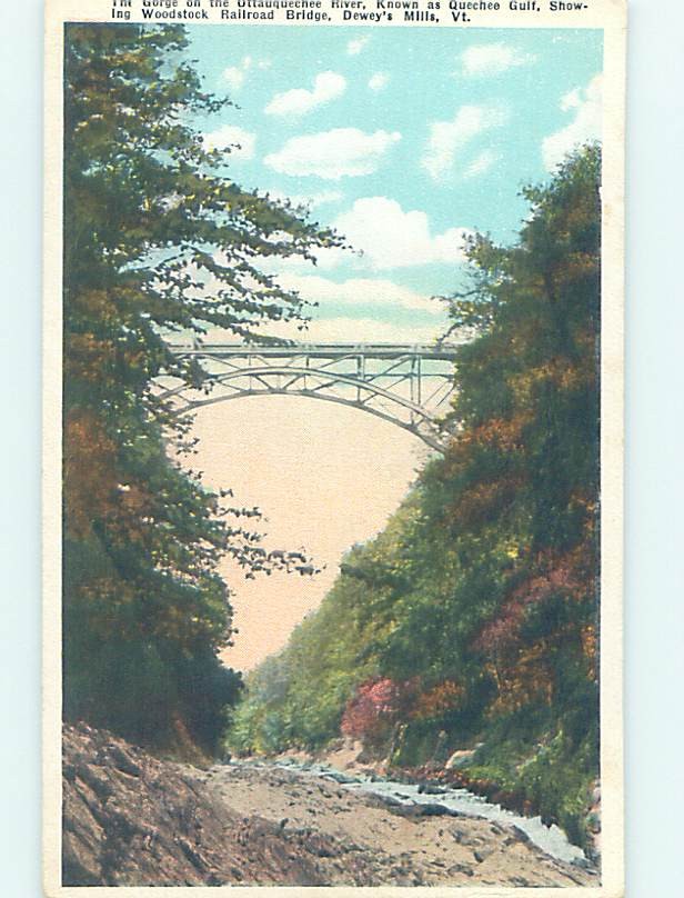 W-Border BRIDGE SCENE Deweys Mills In Hartford - Near Woodstock Vermont ...