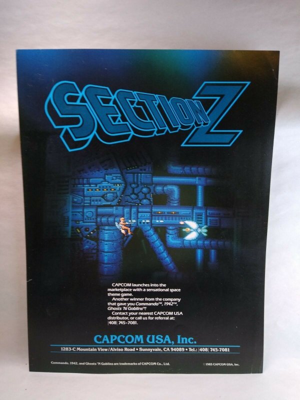 Section Z Video Arcade Game Flyer 1985 Original 8.5" x 11" Vintage ...