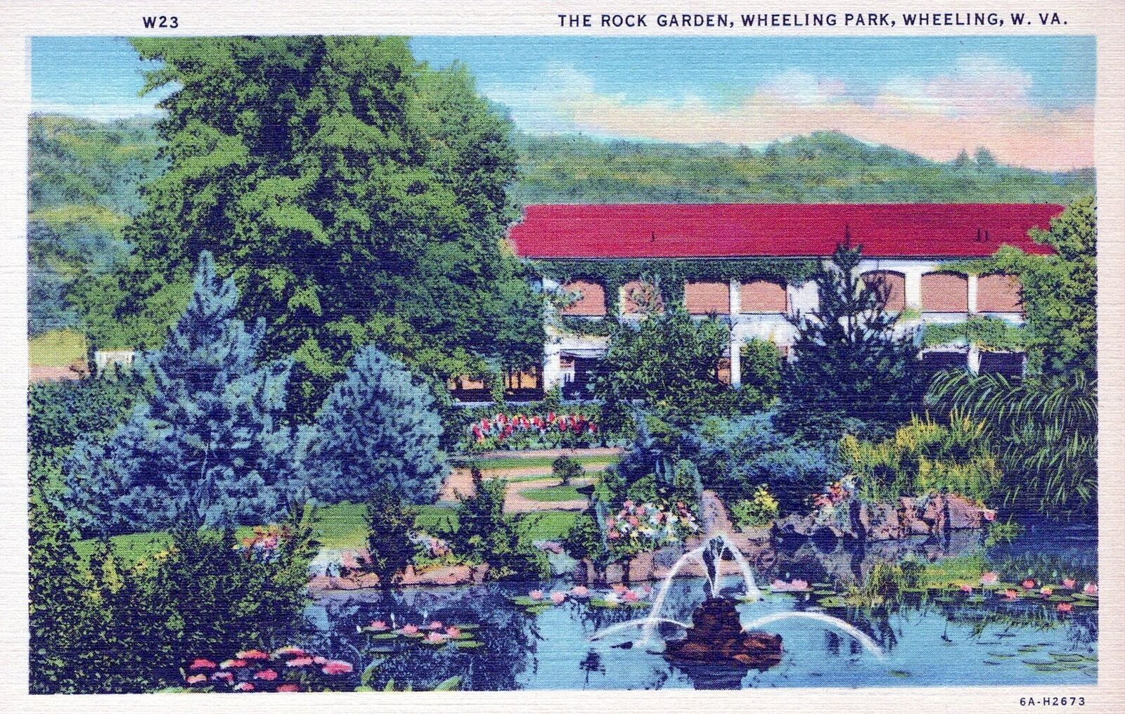 Vintage Postcard the Rock Garden at Wheeling Park Wheeling W. VA ...