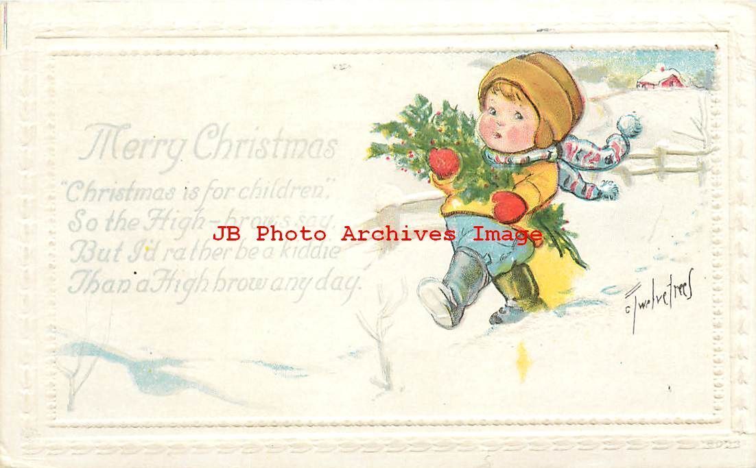 Charles Twelvetrees, Bergman 1917 No 6003, Boy Carrying Christmas Tree ...