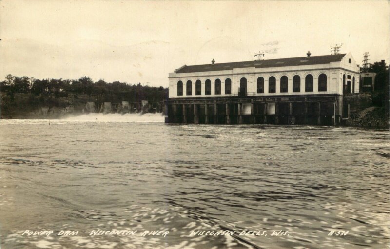 1914 Wisconsin Dells Power Dam Vintage RPPC Postcard | United States ...