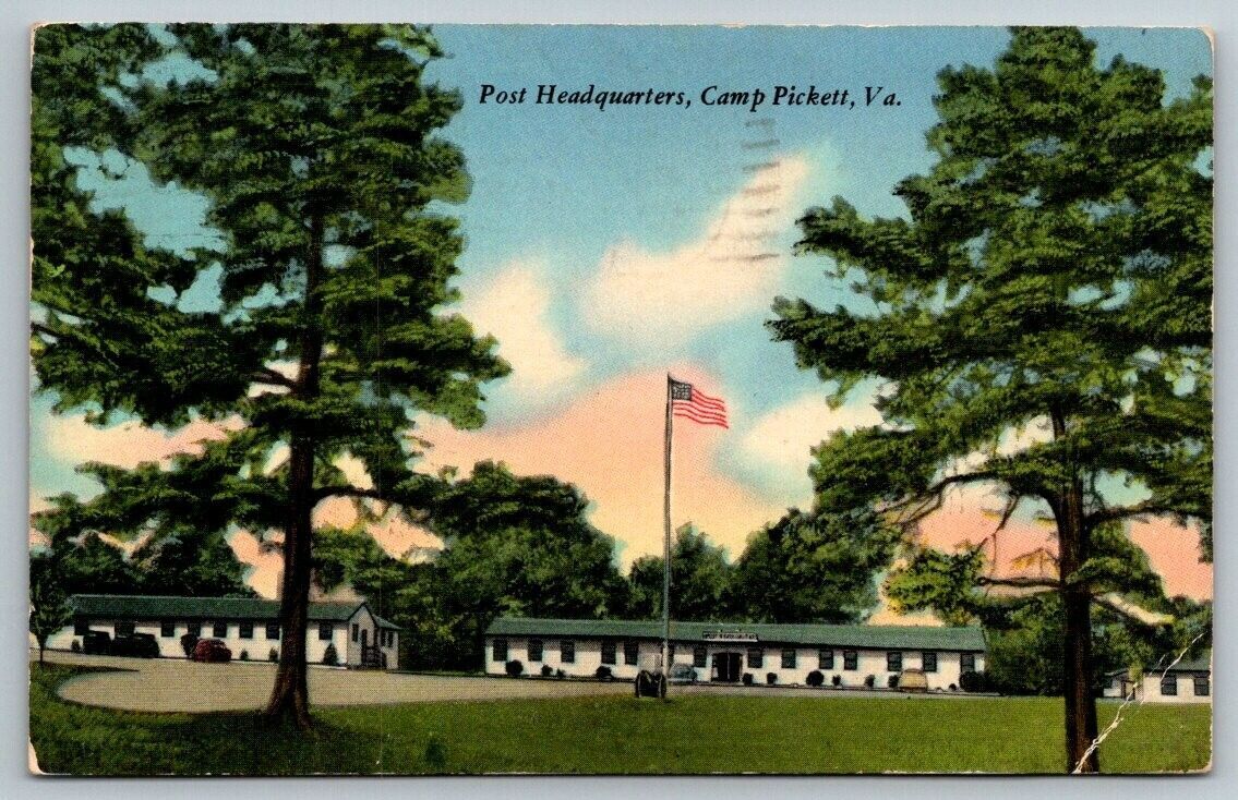 1961 US Army Camp Pickett Virginia Post Headquarters Postcard | United ...
