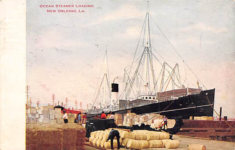 Ocean steamer loading New Orleans, Louisiana USA Ocean steamer loading ...