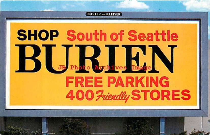 Advertising Card, Shop Burien Stores South of Seattle, Billboard ...
