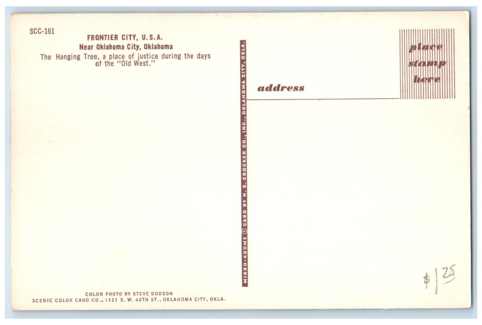 c1960 Frontier City U.S.A. Old West Hanging Tree Oklahoma City Oklahoma ...