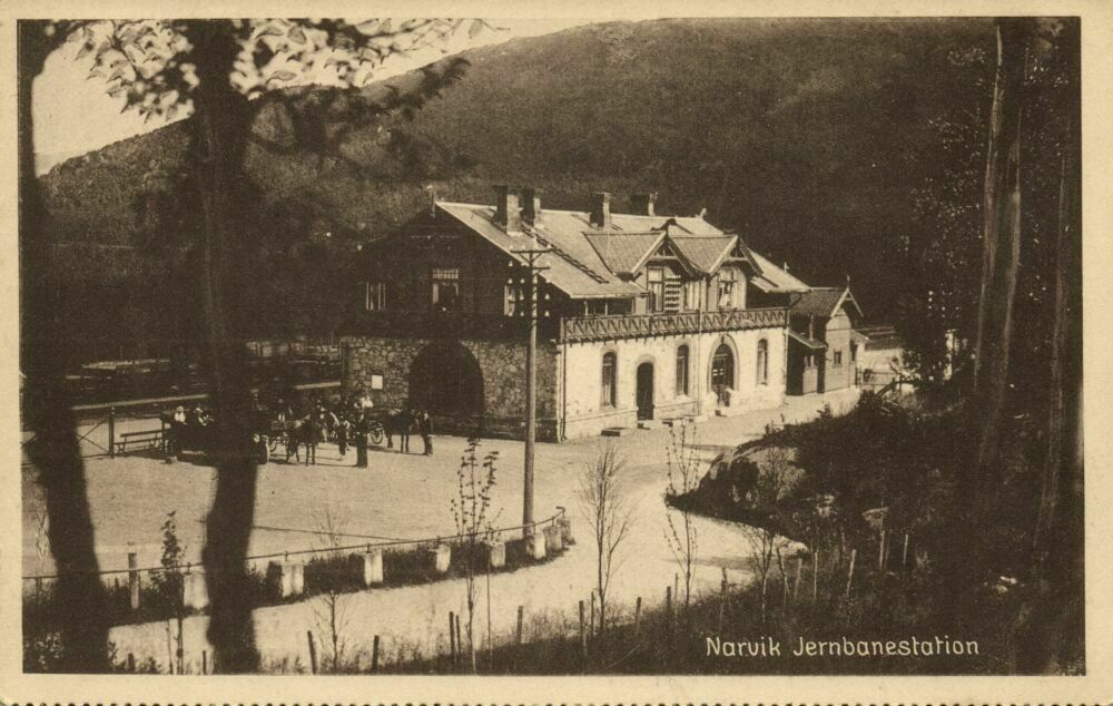 norway norge, NARVIK, Jernbanestation, Railway Station (1920s) Postcard ...