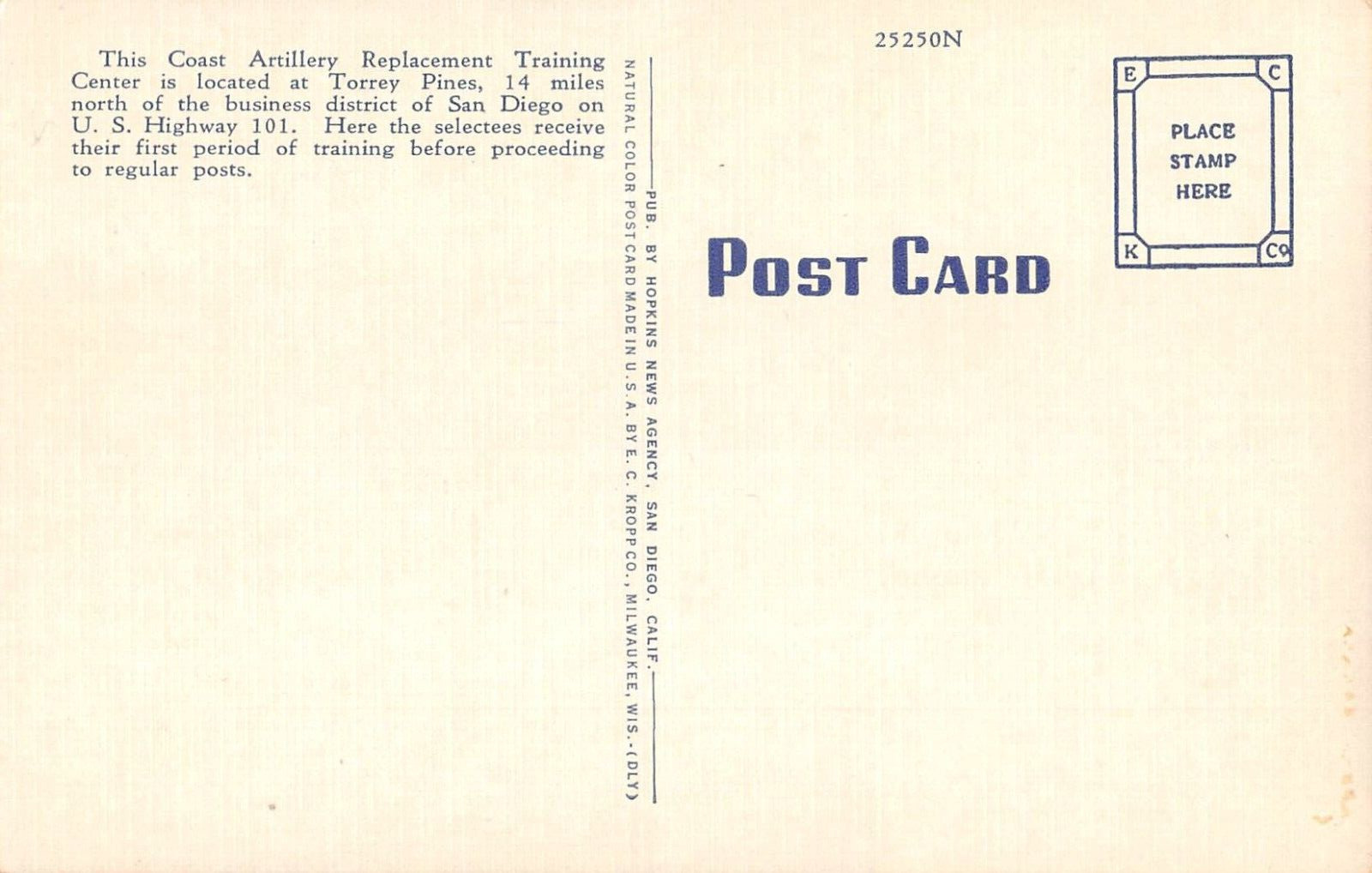 CAMP CALLAN, CA Coast Artillery Replacement Training 1940s WWII Vintage ...