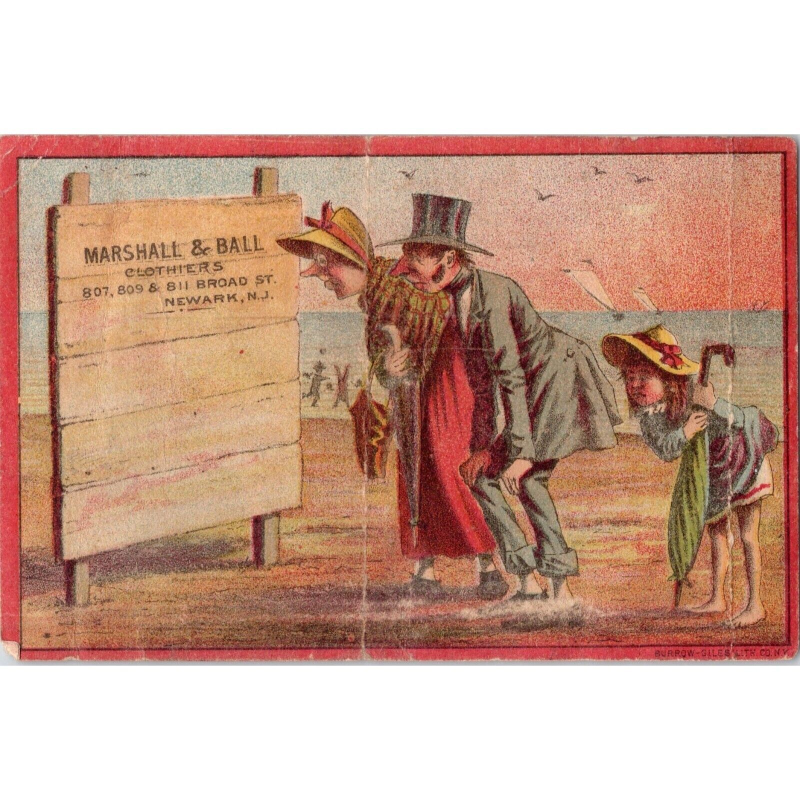 MARSHALL & BALL Clothiers - Newark NJ - Antique Victorian Trade Card ...