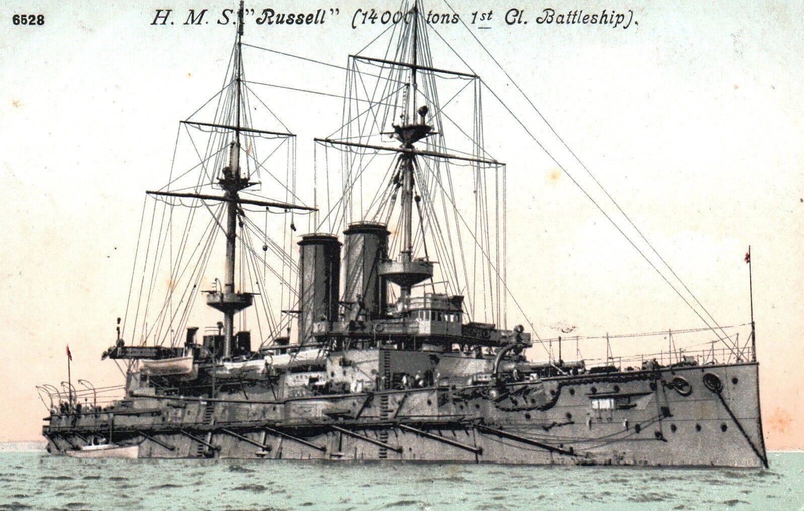 Postcard Royal Navy Battleship HMS Russell 1st Class - Great Britain ...