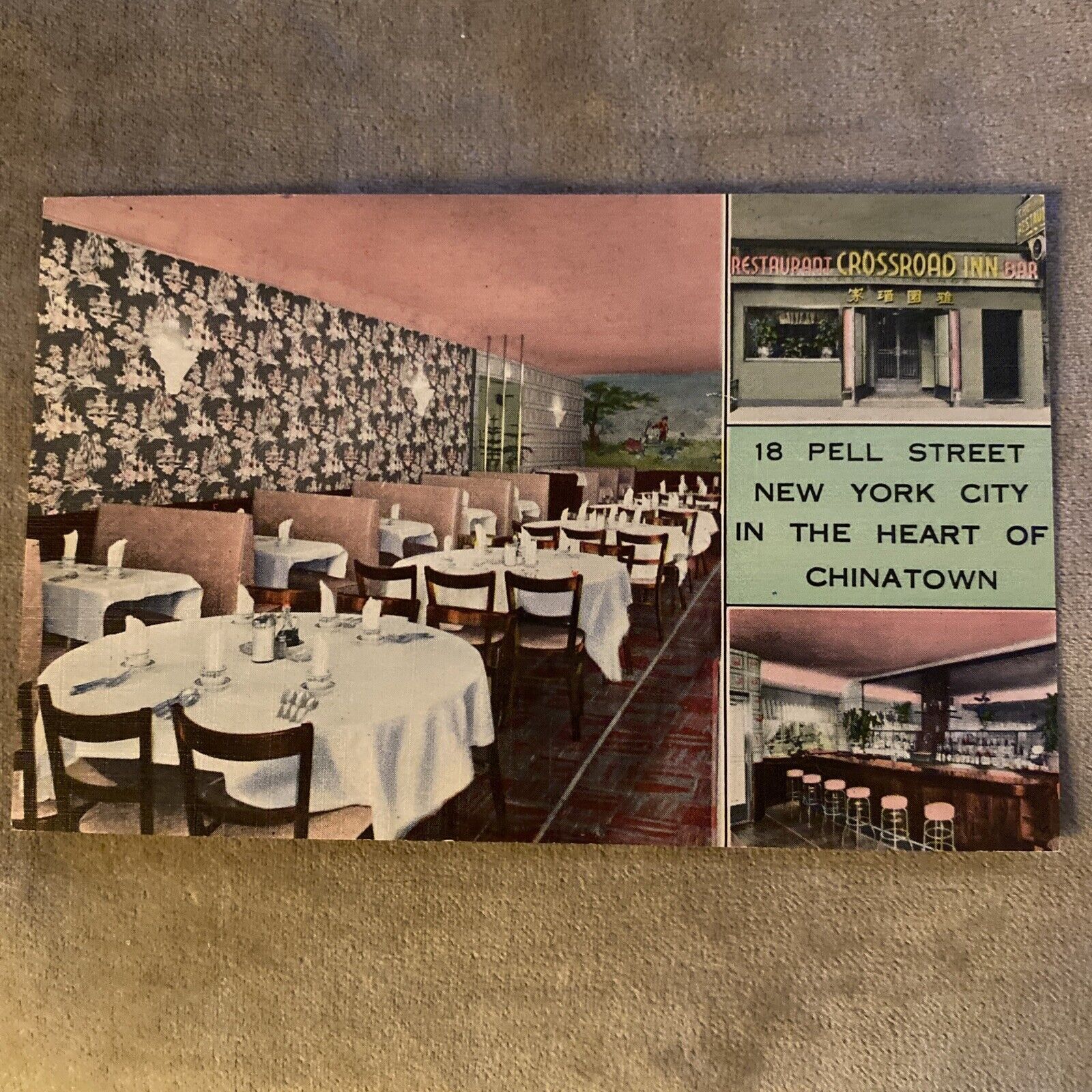 New York City NYC Chinatown Crossroad Inn Chinese Restaurant VINTAGE ...