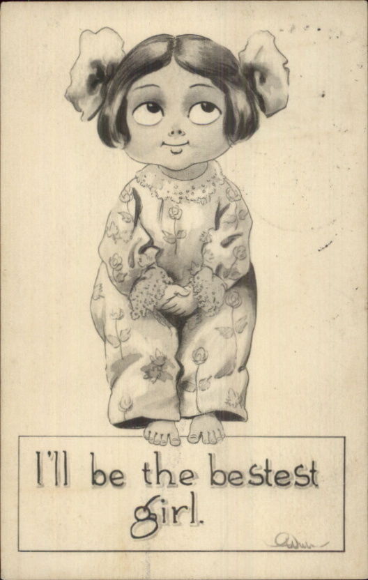 Cute Little Girl Flowers in Hair I'LL BE THE BESTEST GIRL Bernhardt ...