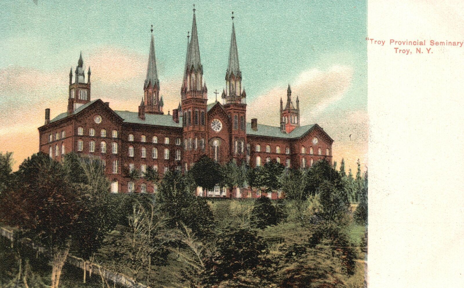 Vintage Postcard 1900's Troy Provincial Seminary Building Troy New York ...