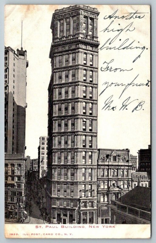 St. Paul Building New York City Postcard c1907 | United States - New ...