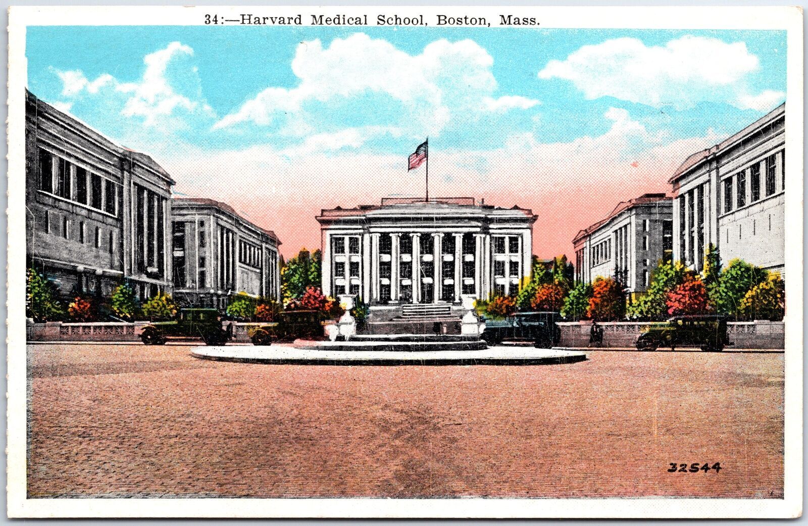Vintage Postcard Marble Buildings of Harvard Medical School Boston Mass ...