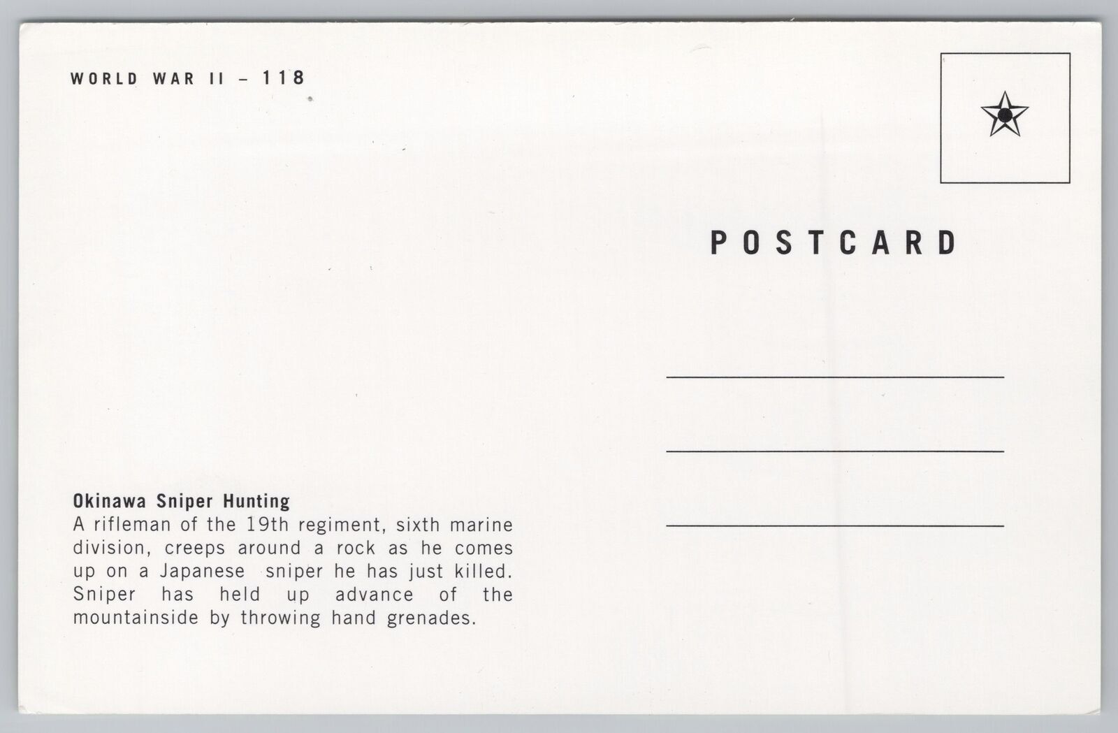 Military~Okinawa Sniper Hunting World War II~Vintage Postcard | Other ...