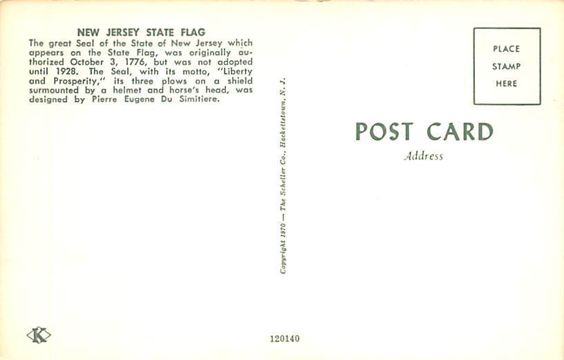 New Jersey State Flag Seal With Motto, Liberty and Prosperity - State ...