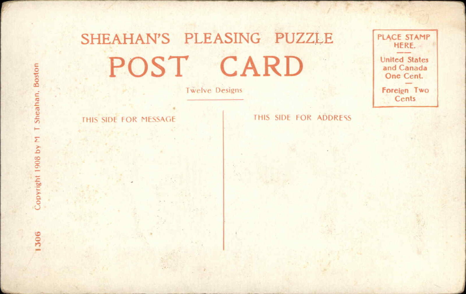 Pleasing Puzzle Card Metamorphic Hidden Picture Sheahan Postcard ...