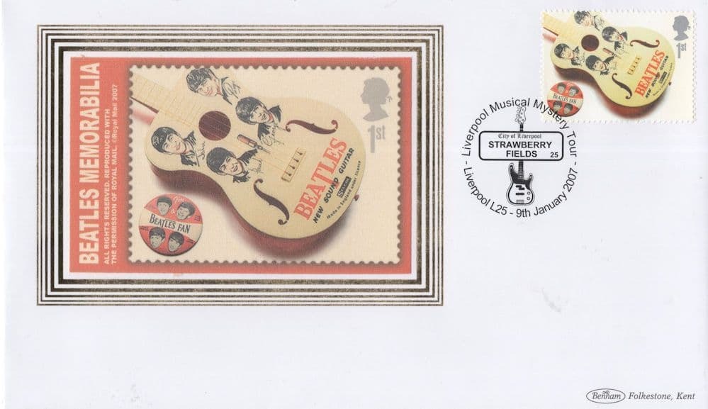 The Beatles John Paul & Ringo Guitar Memorabilia Rare First Day Cover ...
