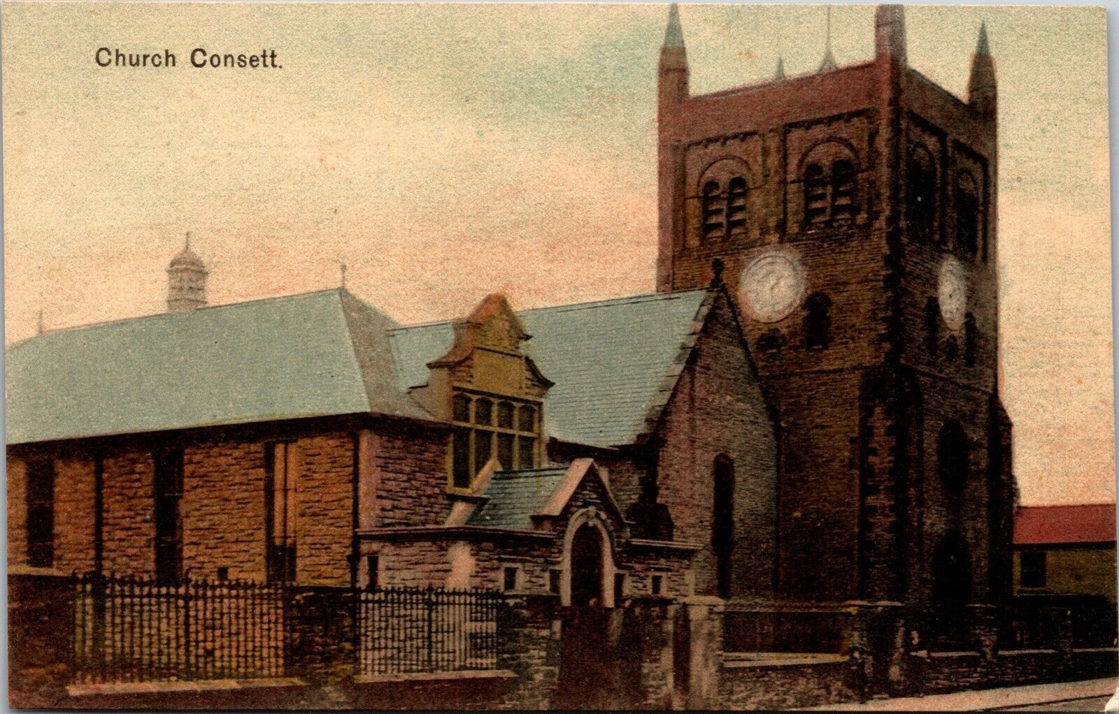 Vtg Christ Church Consett Surham England 1910s Old View Postcard ...