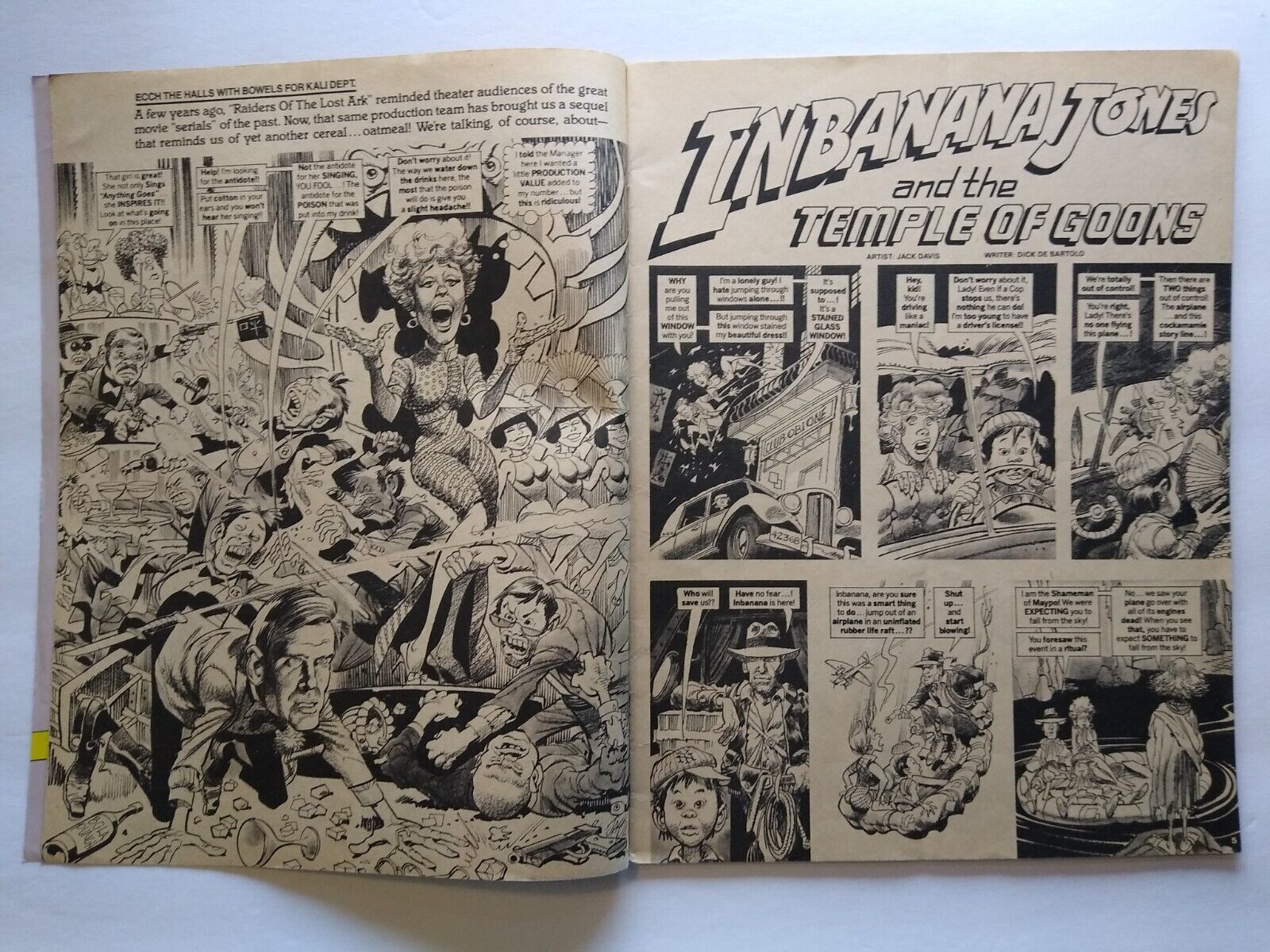 MAD Magazine Oct 1984 Issue No 250 Indiana Jones Harrison Ford ...