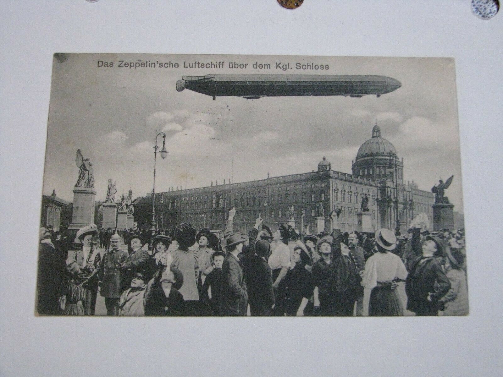 Postcard Germany Zeppelin Airship Kgl Schloss 1909 Spandau Postmark ...