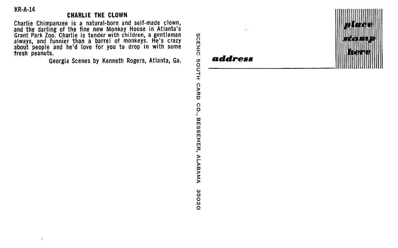 Atlanta, GA Georgia CHARLIE CHIMPANZEE On TRICYCLE Grant Park Zoo ...