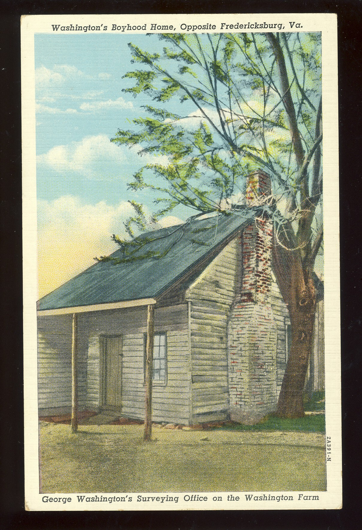 Fredericksburg, Virginia/VA Postcard, George Washington's Boyhood Home ...
